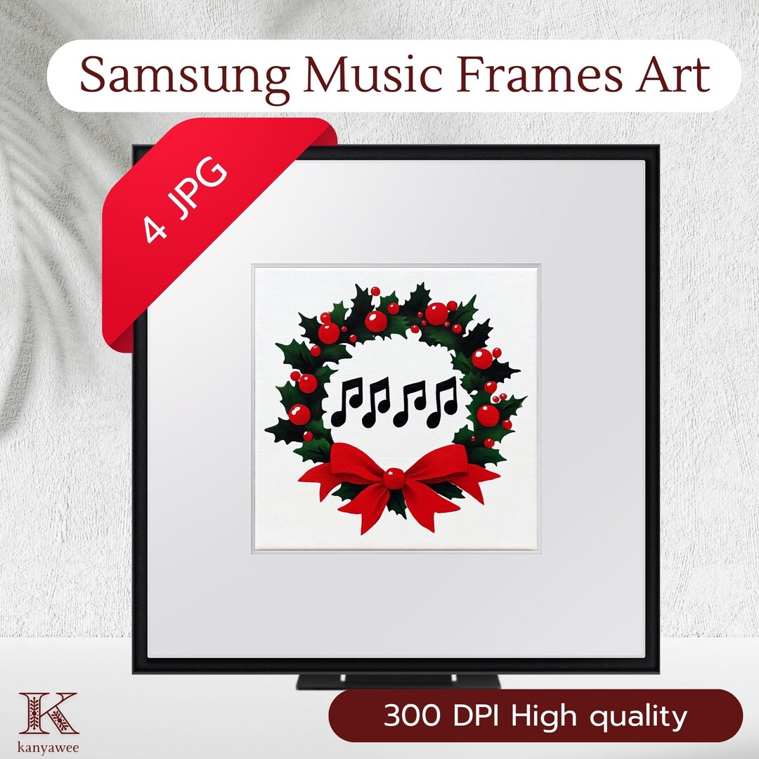 Samsung Music Frame Art Festive Holiday Wreath With Musical Notes Music ...