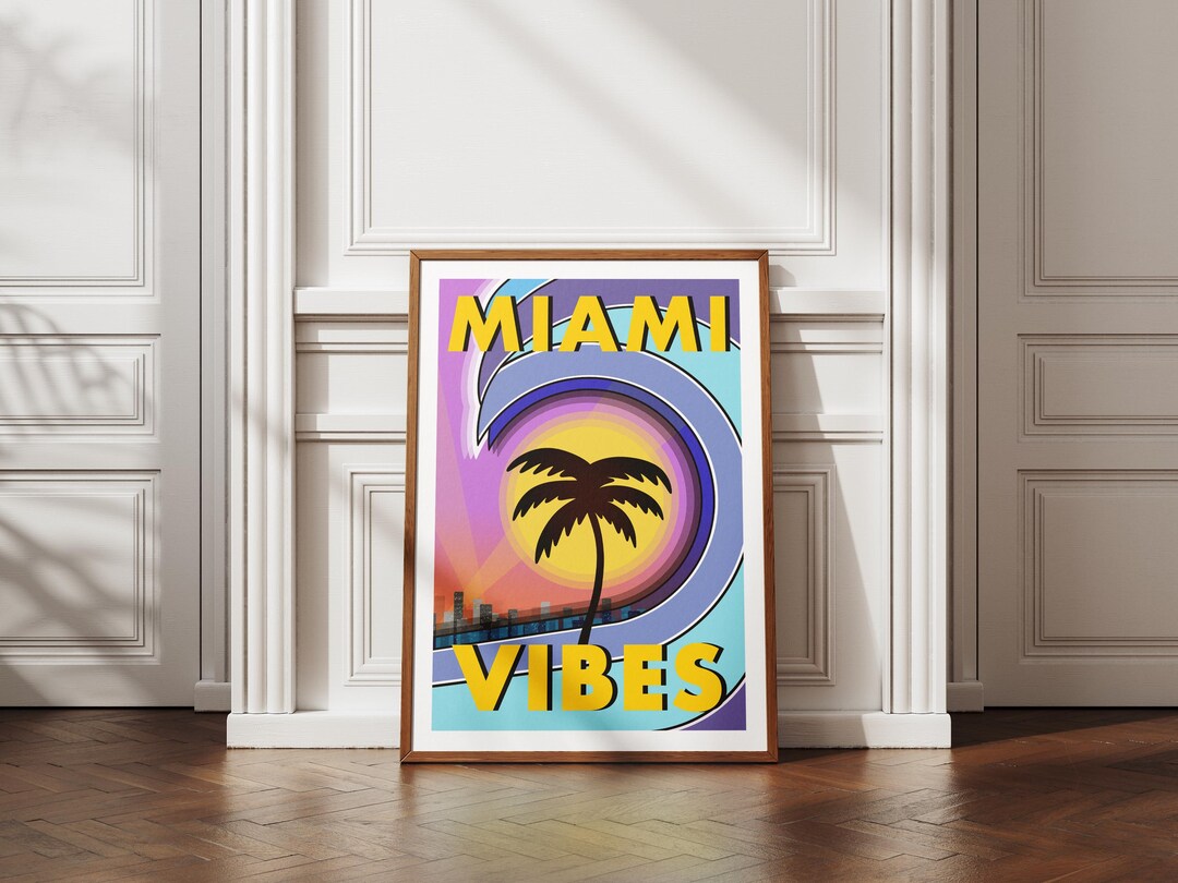 Summer Florida Poster, Miami Art Print, Miami Vibes Poster, Palm Beach Home Decor, Florida Art ...