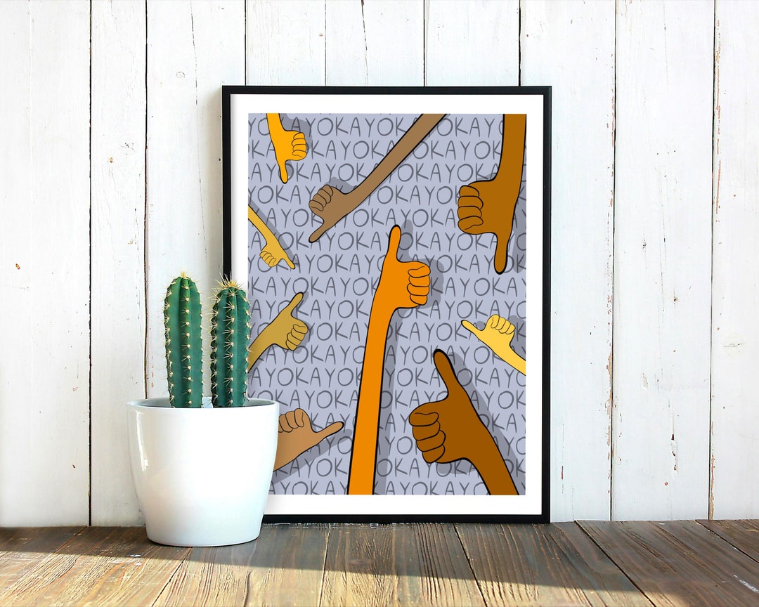Thumbs up Poster, Okay Poster, Everything is Fine Home Decor, Two ...