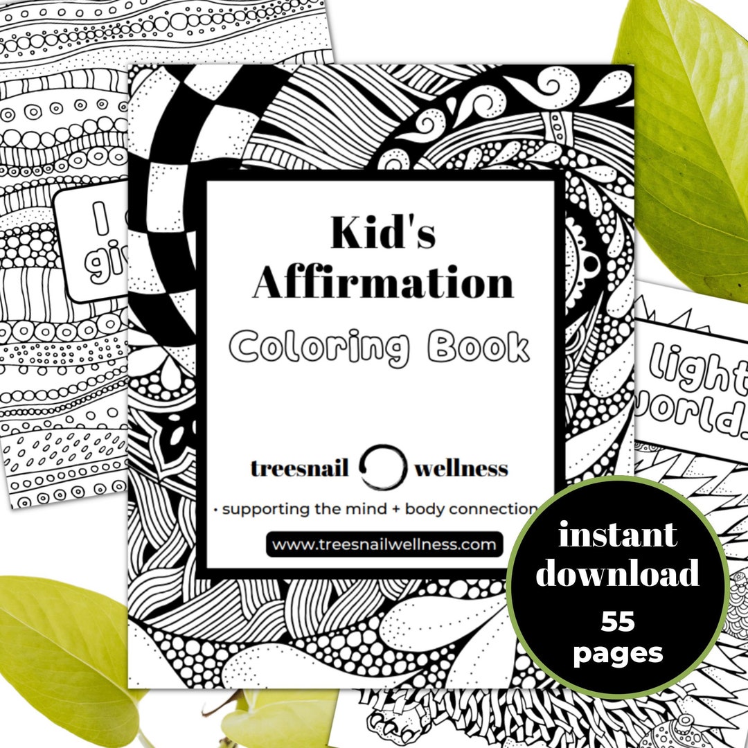 Kid's Affirmation Coloring Book printable PDF - Etsy