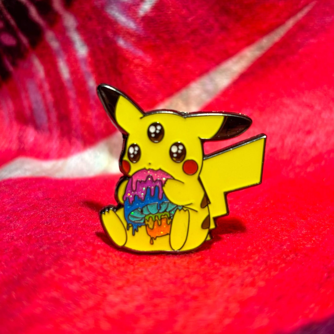 Pikachu Enamel Pin | Pokemon Pin | Hat Pin | Soft Enamel Pin | Glow in ...