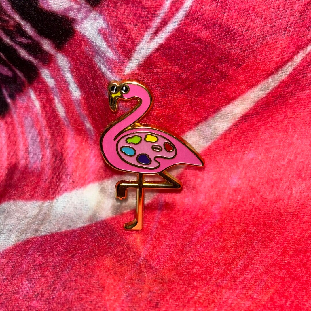Flamingo Lapel Pin | Flamingo | Hard Enamel Pin | Glow in the Dark ...