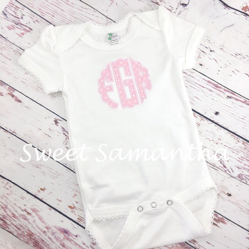 Monogram Baby Girl Bodysuit Floral Monogram Baby Shower Gift - Etsy