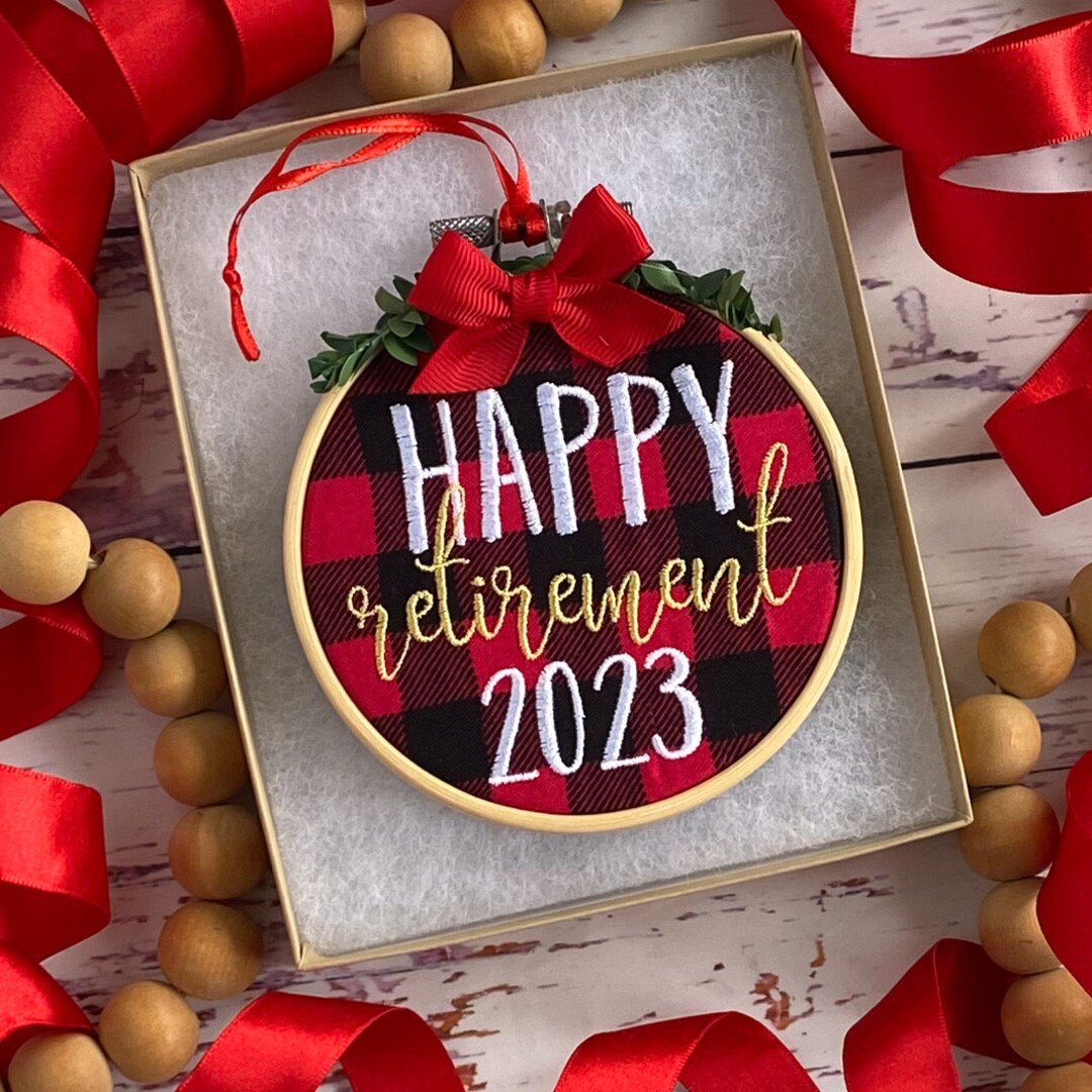 Happy Retirement Christmas Hoop Ornament Retirement Gift - Etsy
