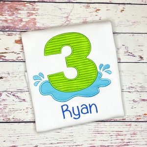 Water Splash Boys or Girls Birthday Shirt - Etsy