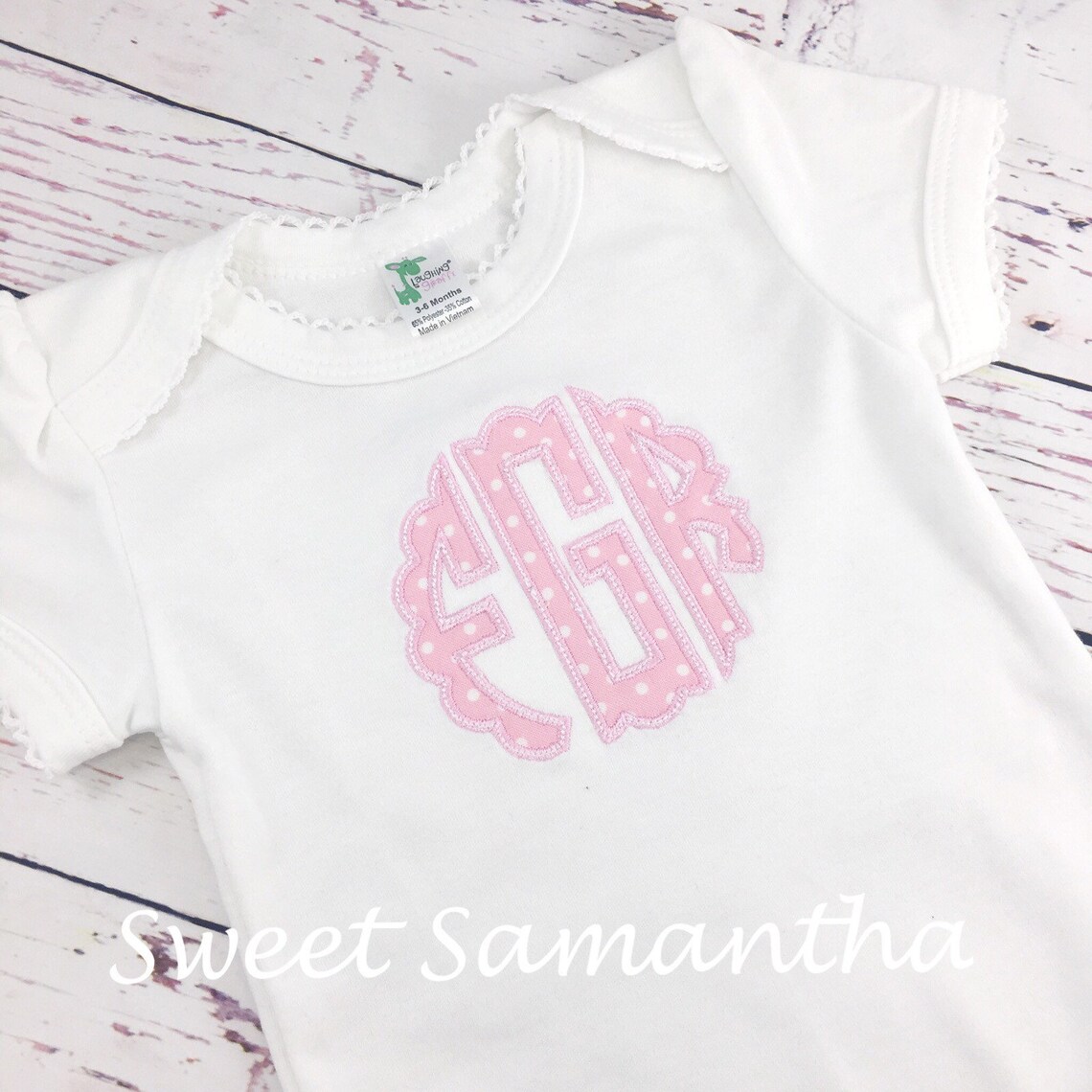 Monogram Baby Girl Bodysuit Floral Monogram Baby Shower Gift - Etsy