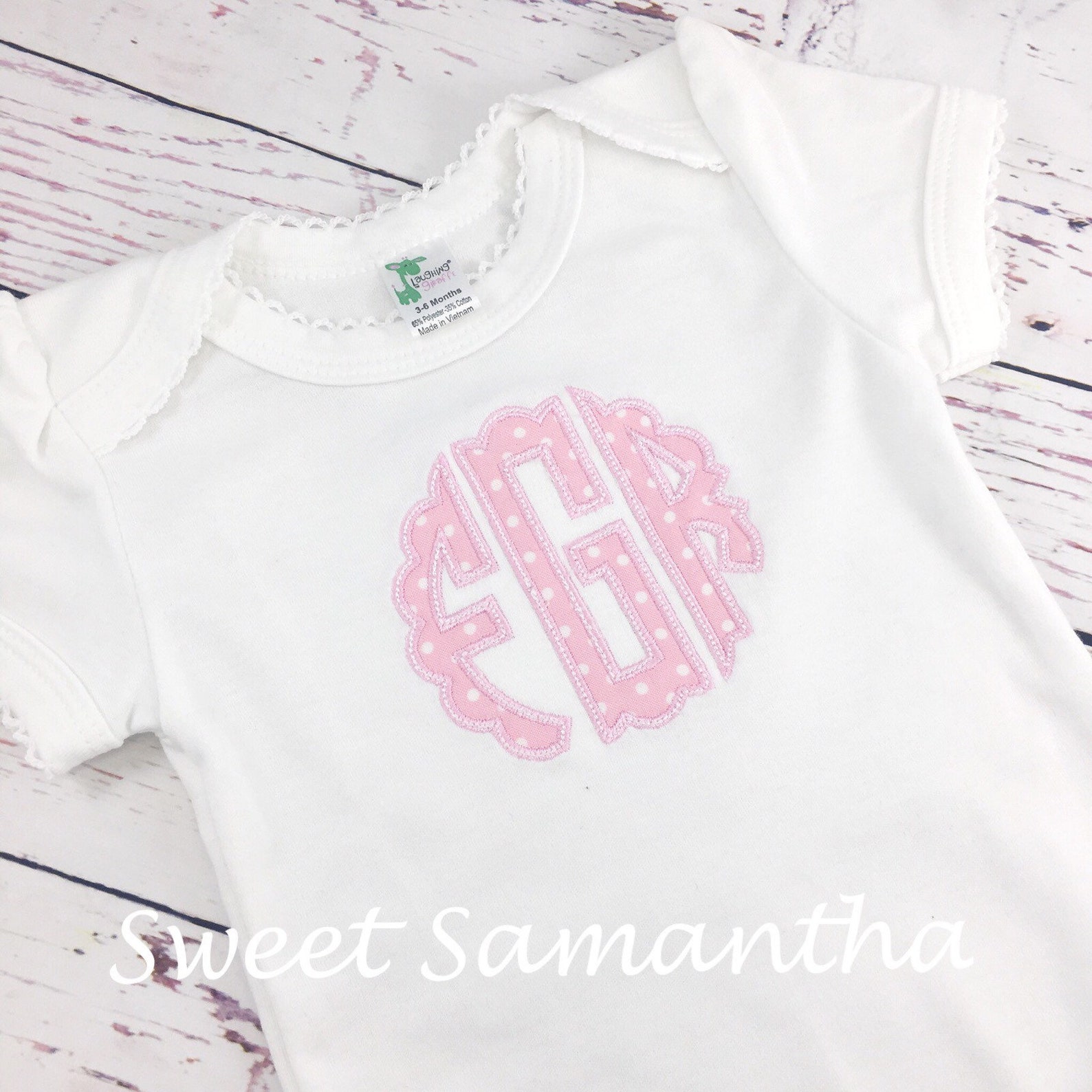 Monogram Baby Girl Bodysuit Floral Monogram Baby Shower Gift - Etsy