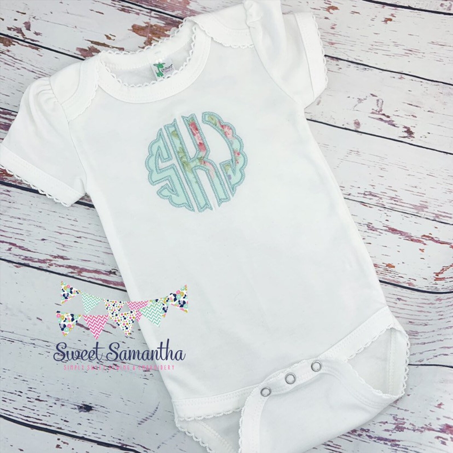 Monogram Baby Girl Bodysuit Floral Monogram Baby Shower Gift - Etsy