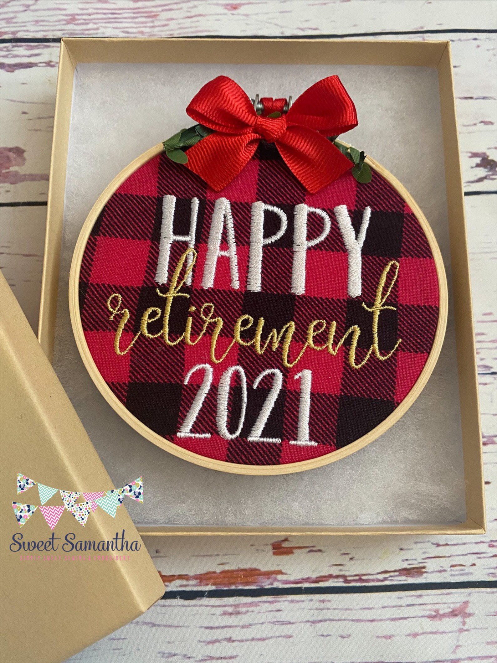 Happy Retirement Christmas Hoop Ornament Retirement Gift - Etsy
