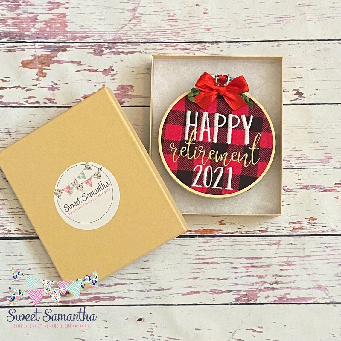 Happy Retirement Christmas Hoop Ornament Retirement Gift - Etsy