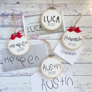 Handwriting Name Ornament - Embroidered Name Ornament - Etsy