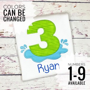 Water Splash Boys or Girls Birthday Shirt - Etsy
