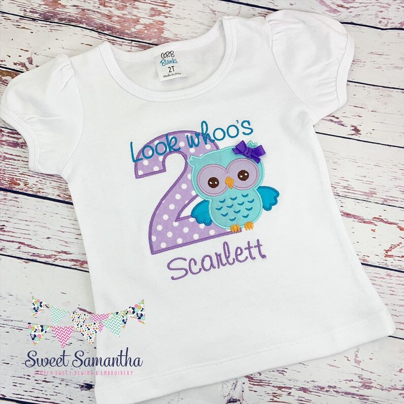 Look Whoo's Two Birthday Shirt Personalized Owl Birthday | Etsy
