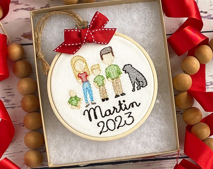 Personalized Embroidered Family Christmas Ornaments - Etsy