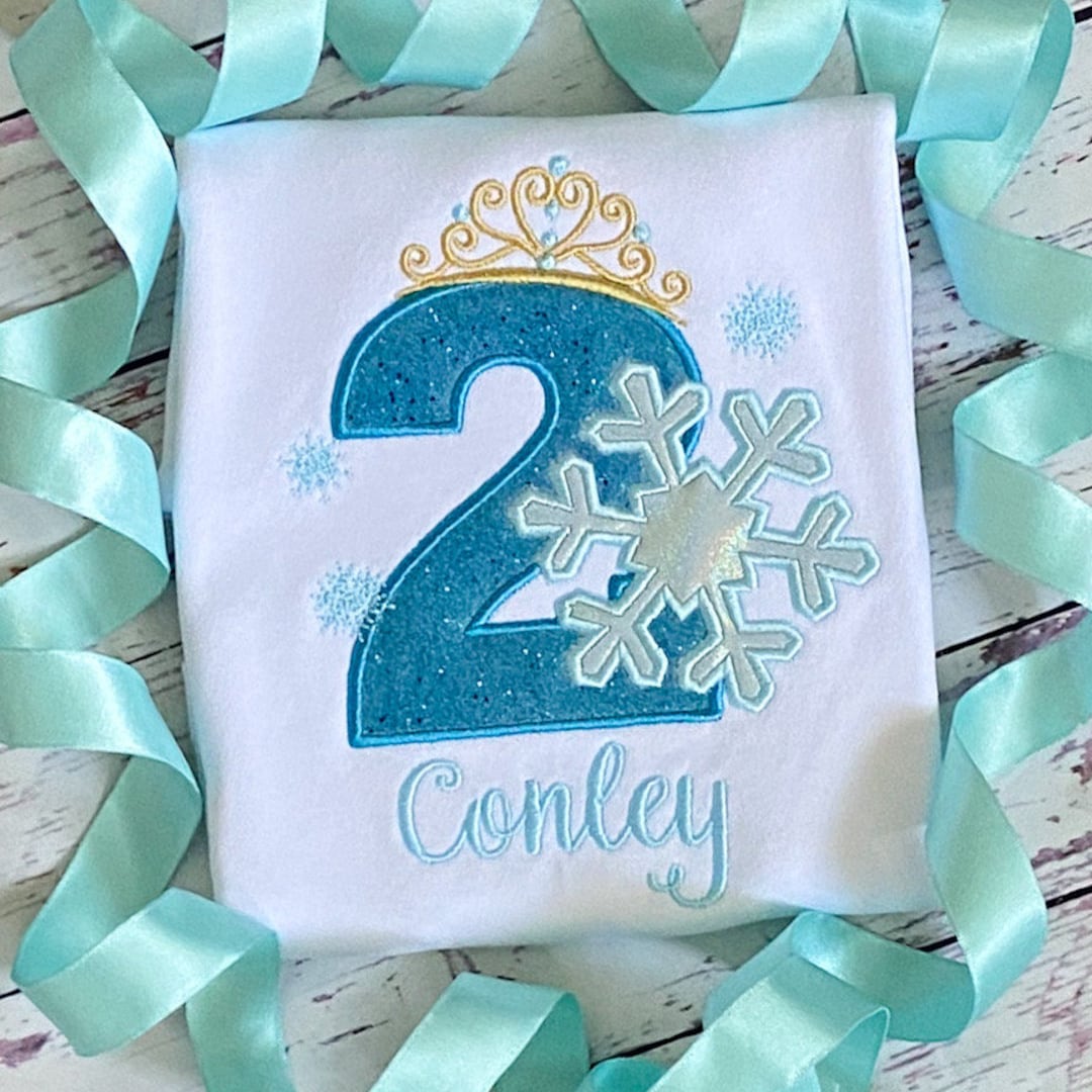 Girls Snowflake Princess Glitter Birthday Shirt - Snowflake Birthday ...