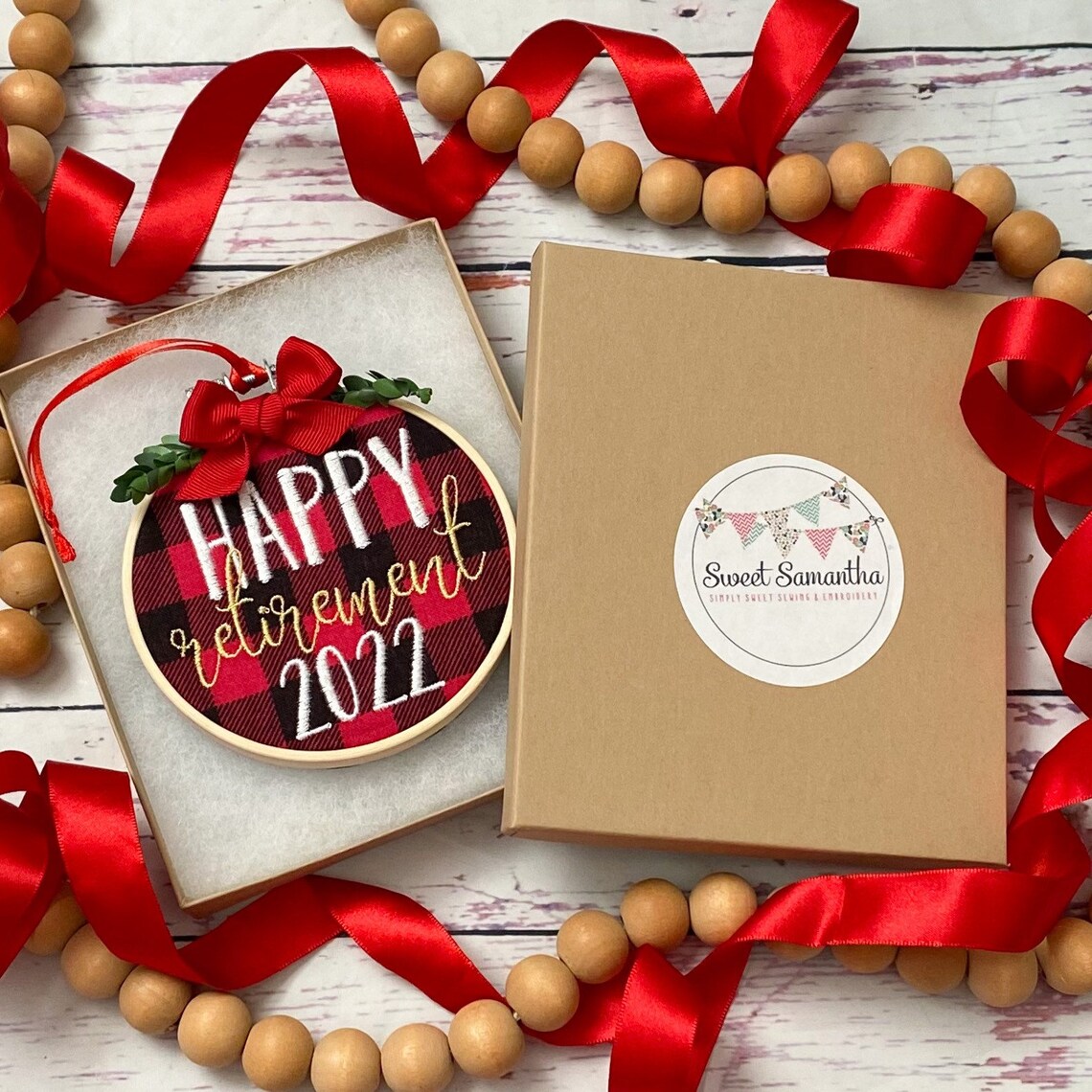 Happy Retirement Christmas Hoop Ornament Retirement Gift - Etsy