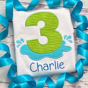 Water Splash Boys or Girls Birthday Shirt - Etsy