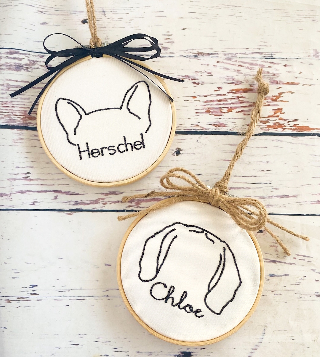 Personalized Dog Ear Ornament - Embroidered Pet Memorial - Etsy