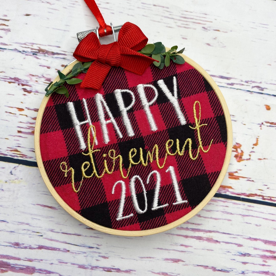 Happy Retirement Christmas Hoop Ornament Retirement Gift - Etsy