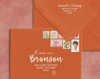 Envelope Address Template Printable and Editable Envelope Address Bow ...