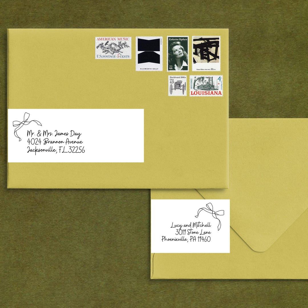 Bow Wrap Around Address Labels Template | Printable and Editable ...