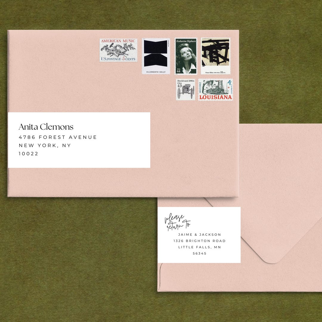Minimalist Wrap Around Address Labels Template | Printable and Editable ...