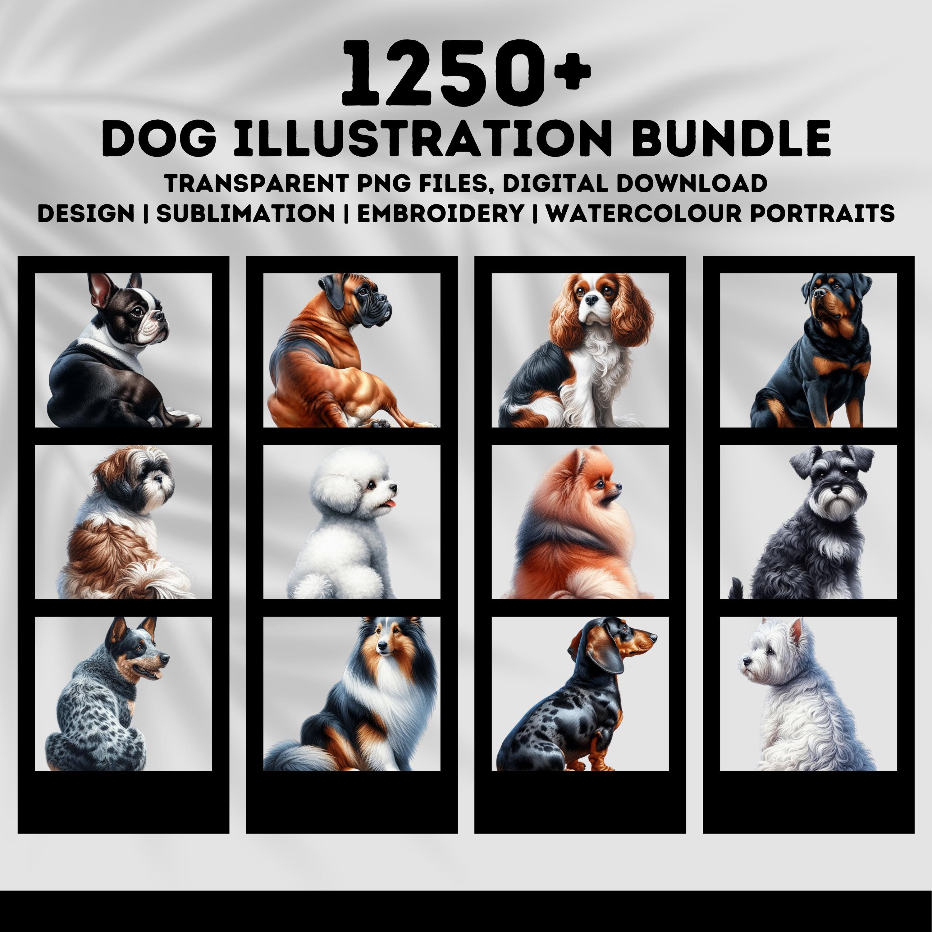 1250+ Dog Portrait Illustrations Bundle - Transparent Backgrounds ...