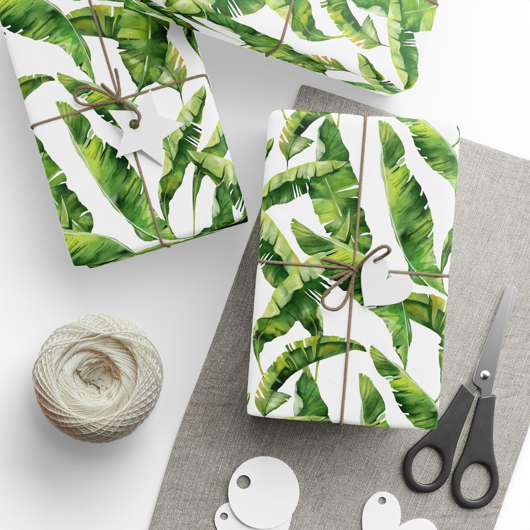 Tropical Wrapping Paper, Tropical Leaf Gift Wrap, Leaves Wrapping Paper ...