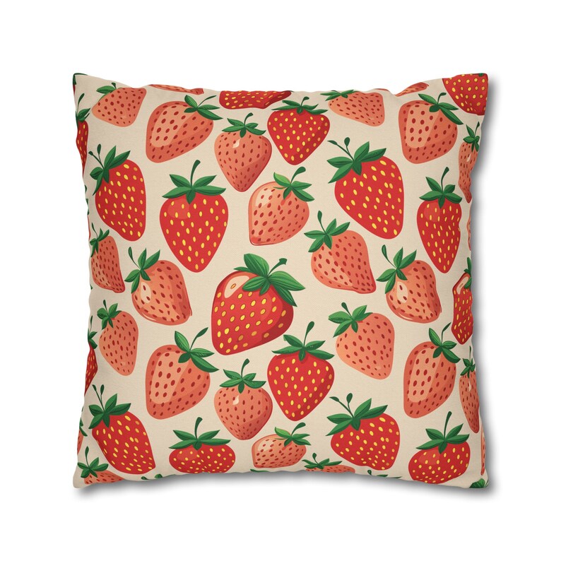 Strawberry Pillow Cover Strawberry Throw Pillow Case Spun Polyester ...