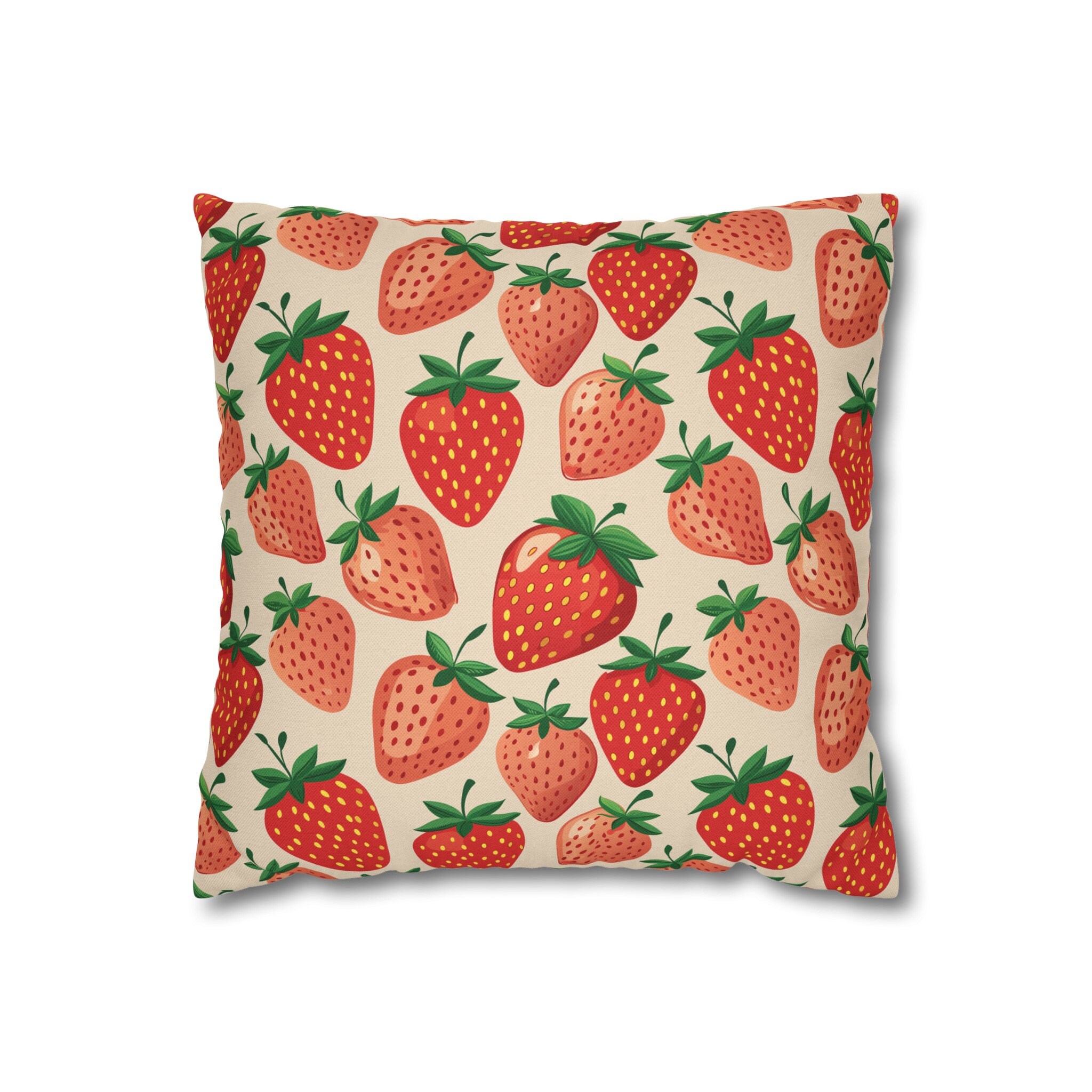 Strawberry Pillow Cover Strawberry Throw Pillow Case Spun Polyester ...