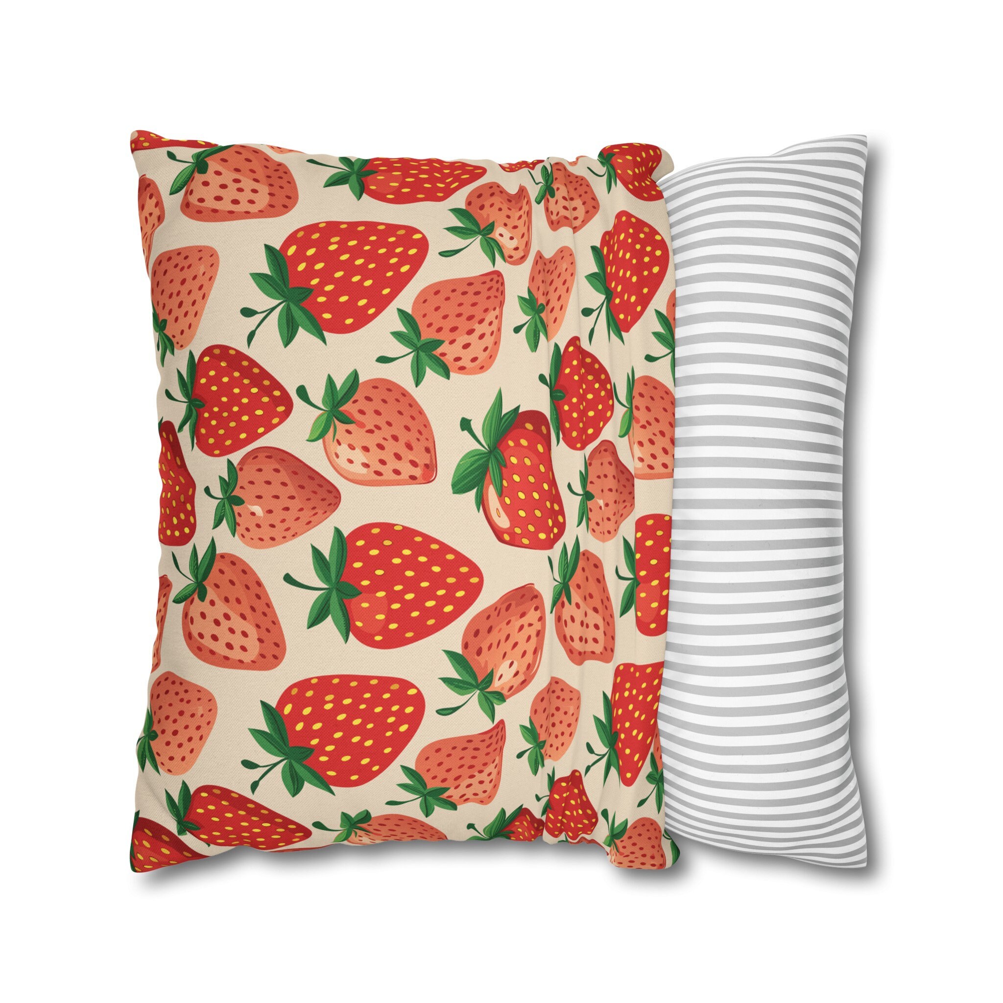 Strawberry Pillow Cover Strawberry Throw Pillow Case Spun Polyester ...
