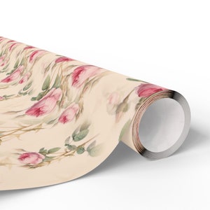 Pink Foral Wrapping Paper, Pink Gift Wrap, Pretty Wrapping Paper ...