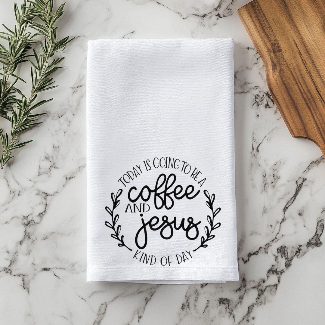Coffee and Jesus Tea Towel, Christian Tea Towel, Coffee Tea Towel ...