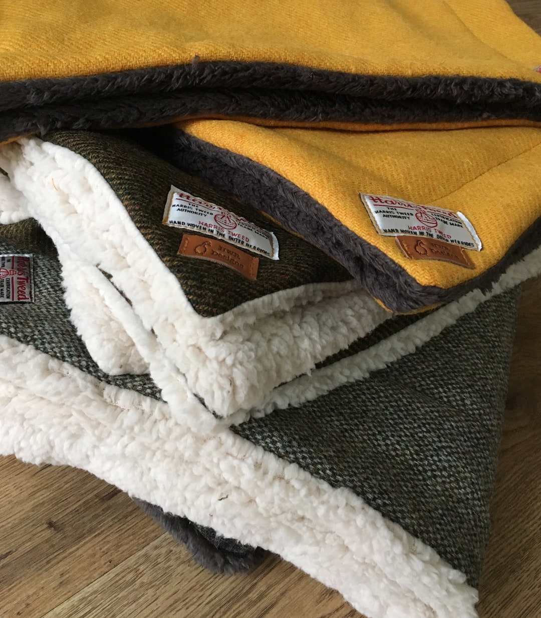 Harris Tweed Pet Blanket: Luxury Wool & Sherpa Fleece Dog/cat Bed - Etsy