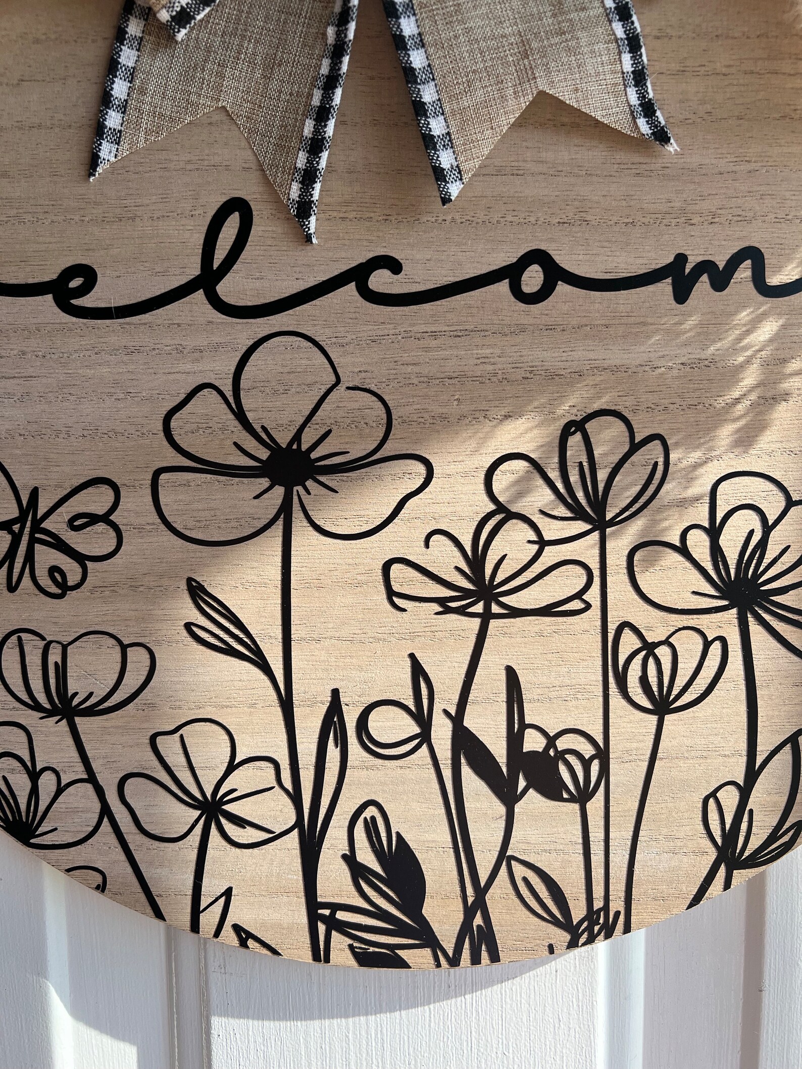 Welcome Flower Door Sign - Etsy