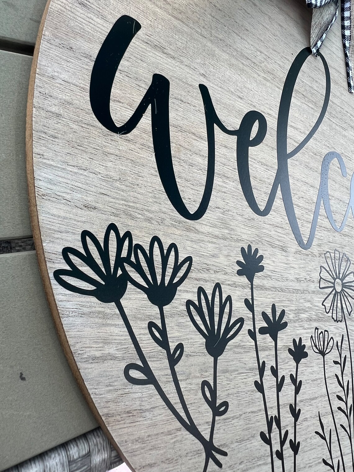 Welcome Flower Door Sign - Etsy