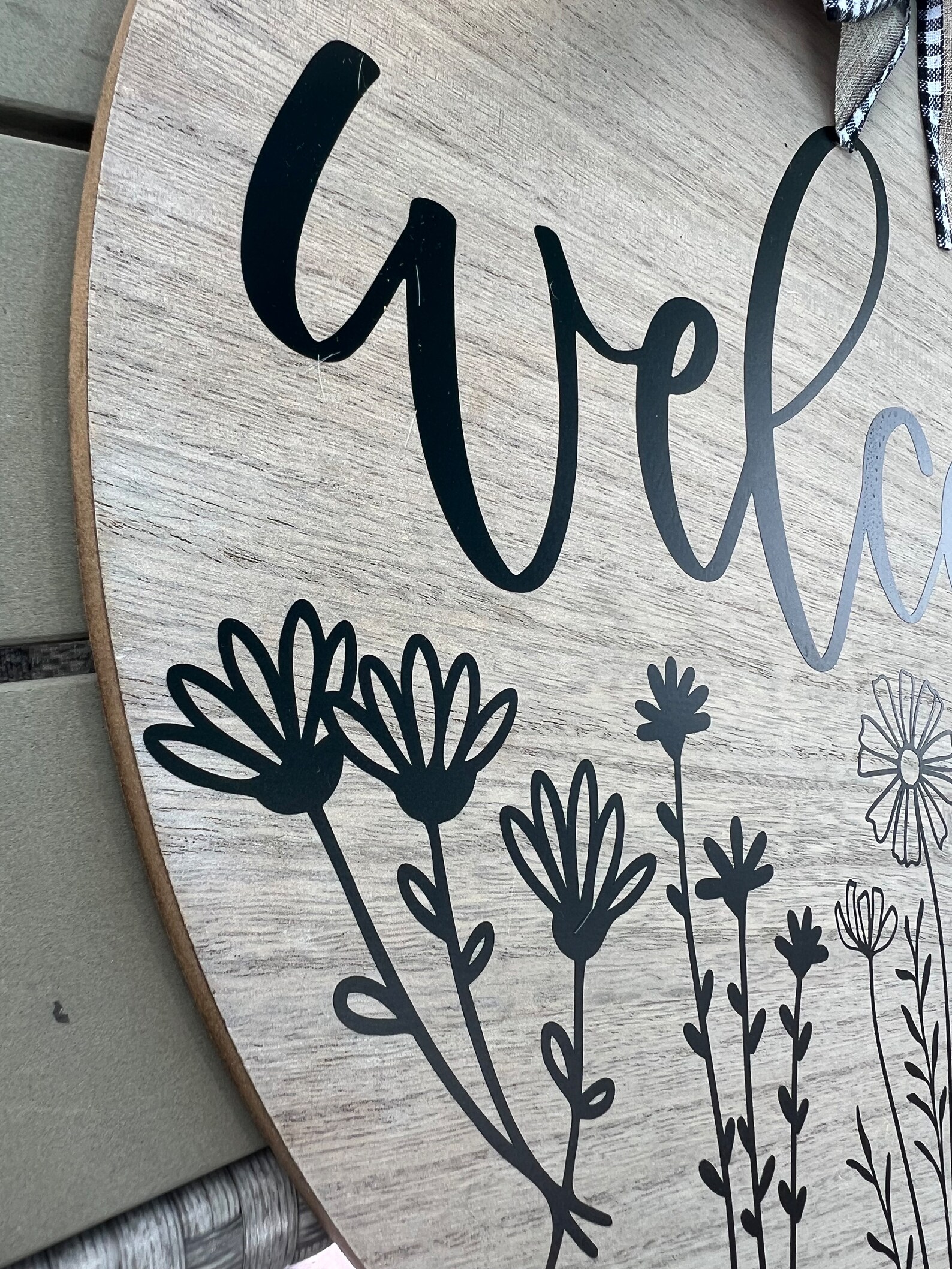 Welcome Flower Door Sign - Etsy