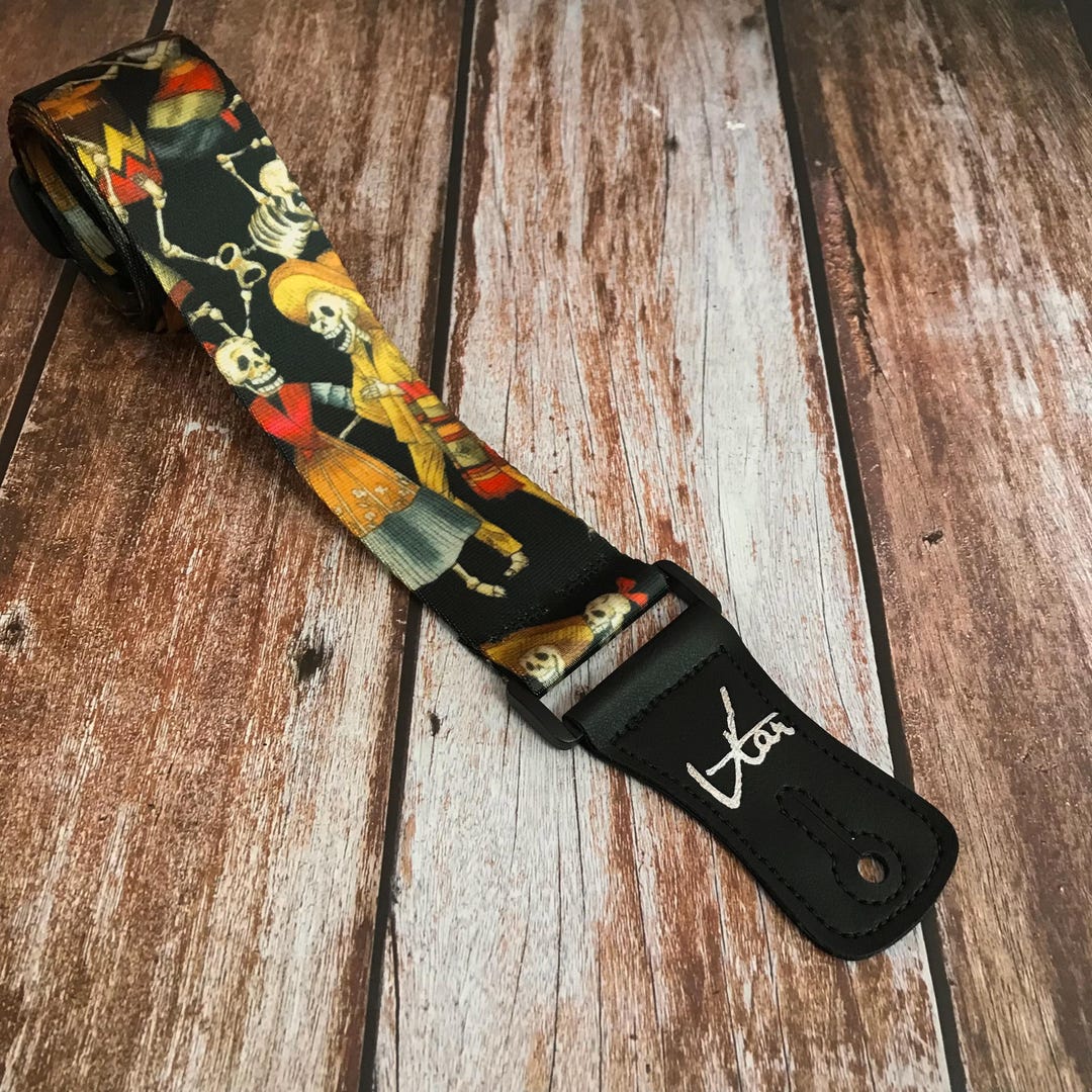 Dancing Skeleton Skull Guitar Strap (skull Strap Collection) - Vtar ...