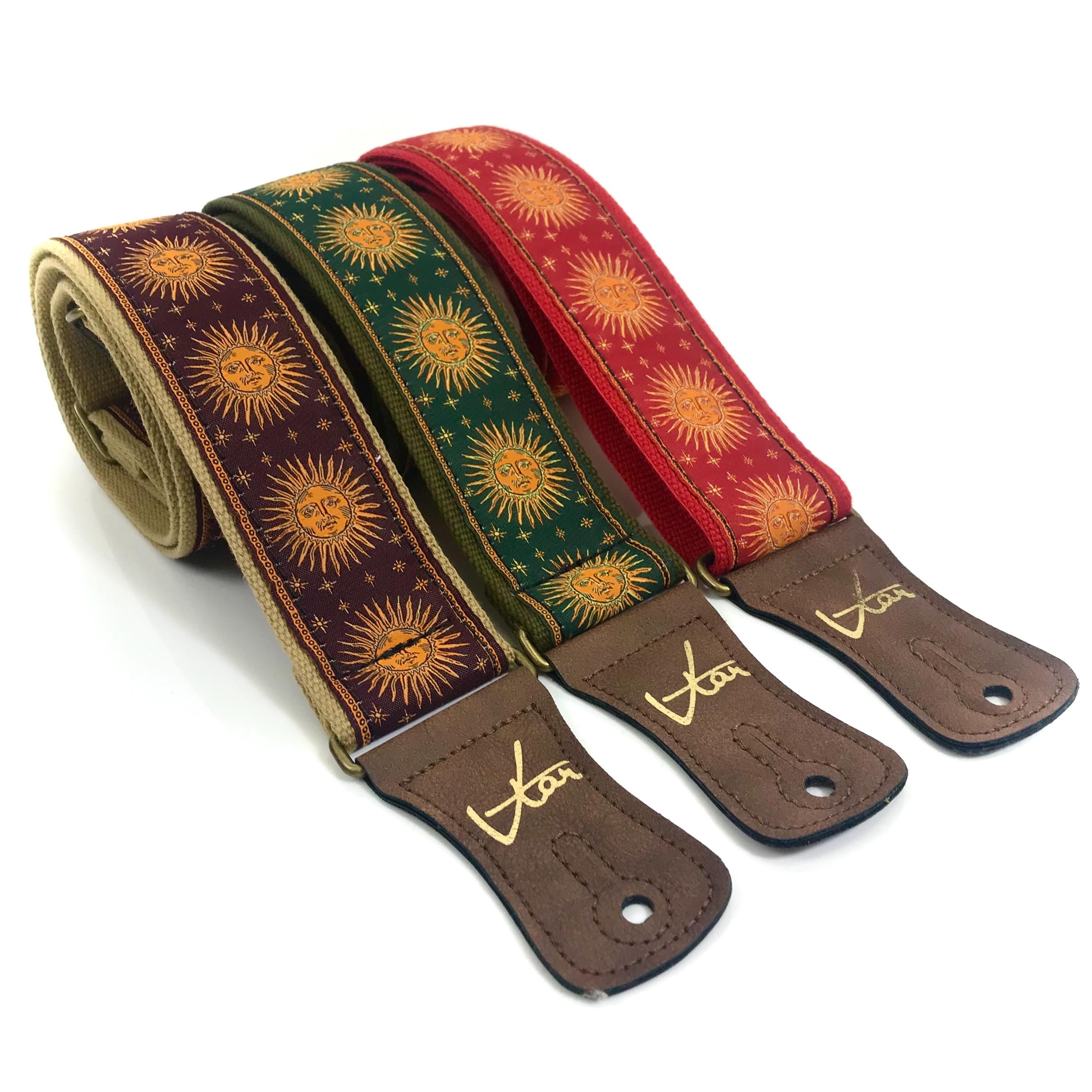 The Green Sun King Guitar Strap - Vtar Handmade Vegan Acoustic ...