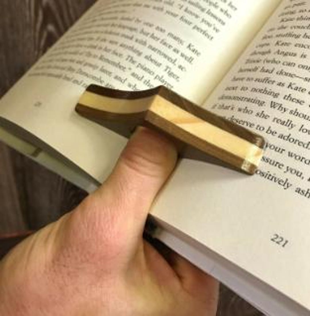 Wooden Two Tone Thumb Book Page Holder - for One Hand Reading - Etsy