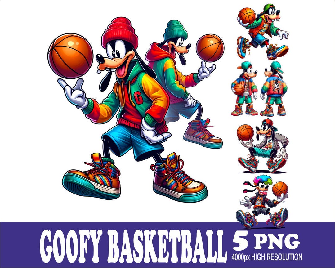5 PNG Goofy Basketball Design Watercolor Tshirt Mug Tumpler Sublimation ...