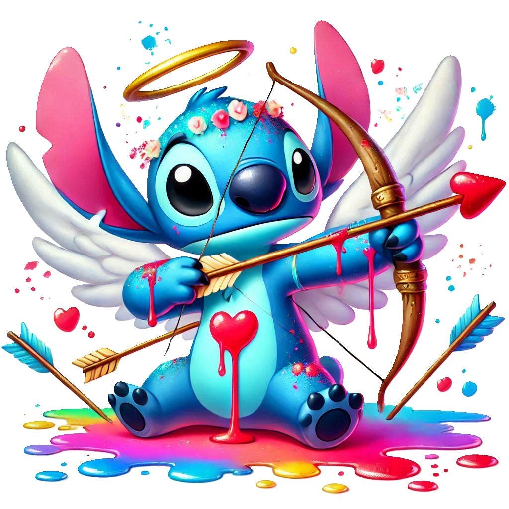 5 PNG Stitch Cupid Design Watercolor Tshirt Mug Tumpler Sublimation Png ...