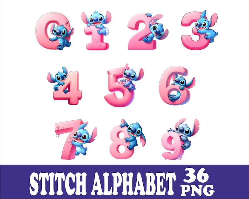 Baby Stitch Alphabet PNG: 36 High-resolution Designs (digital Download ...