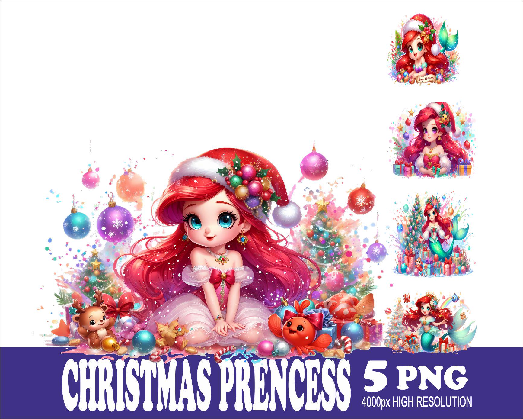 5 PNG Princess Ariel Design Watercolor Tshirt Mug Tumpler Sublimation ...