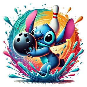 Stitch Bowling PNG: Watercolor Sublimation Designs (5 PNG) - Etsy