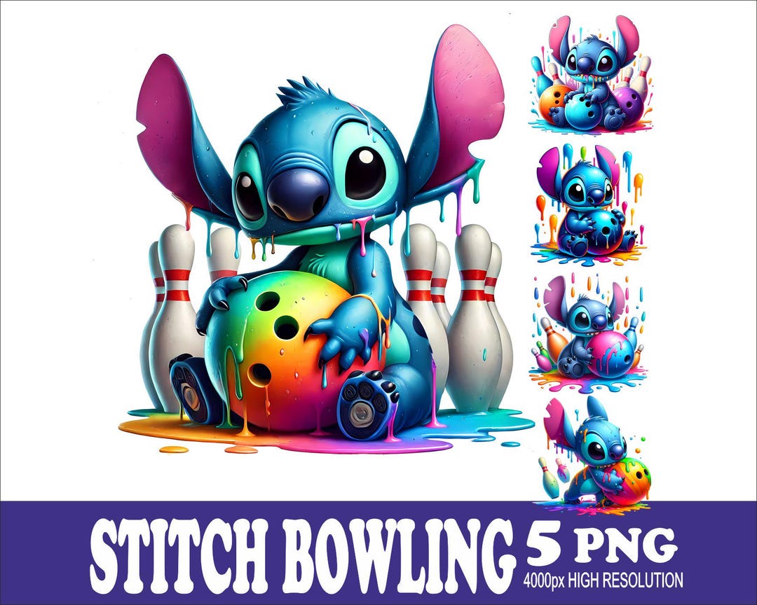 5 PNG Stitch Bowling Design Watercolor Tshirt Mug Tumpler Sublimation ...