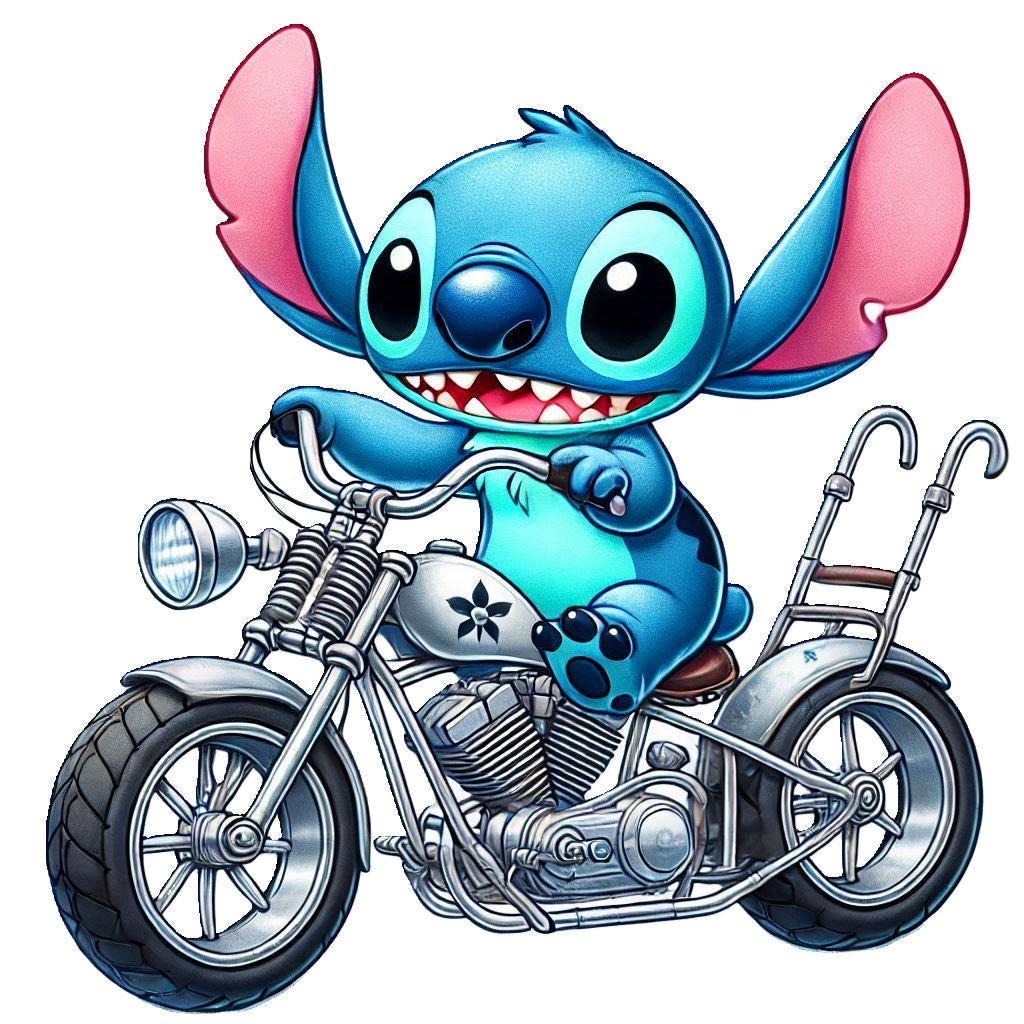 5 PNG Stitch Cruiser Motorcycle Design Watercolor Tshirt Mug Tumpler ...
