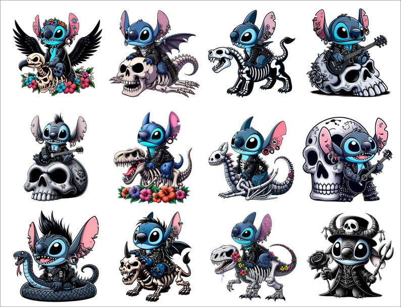 Stitch Gothic PNG Bundle: Sublimation Designs (115 Files) - Etsy
