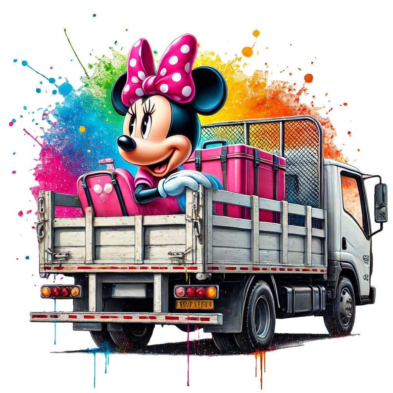 Minnie Mouse Truck Watercolor 5PNG: Sublimation Design Set (5 Files) - Etsy