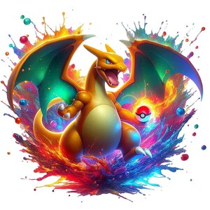 5 PNG Charizard Design Watercolor Tshirt Mug Tumpler Sublimation Png ...